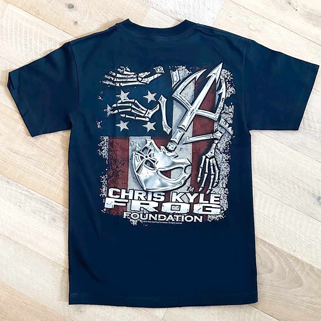 Bold Bone Frog on Flag Shirt – Taya and Chris Kyle Family - American Legacy
